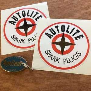 AUTOLITE SPARK PLUG Classic Vintage Retro Stickers Decals 4" (100mm) 2 ...