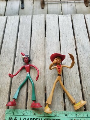 Vintage Rare Schleich Red Indian Bendable Figure Toy and Cowboy West ...