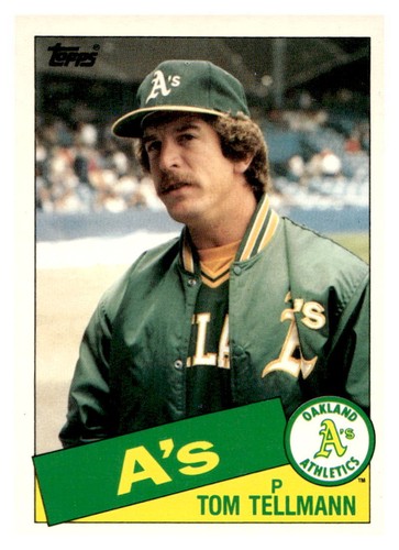 1985 Topps Traded 118T Tom Tellmann Oakland Athletics UER Baseball Card ...
