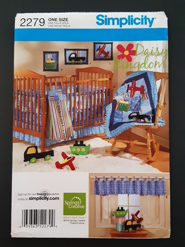 SIMPLICITY PATTERN - 2279 NURSERY BABY QUILT SHEETS BUMPERS VALACE ...