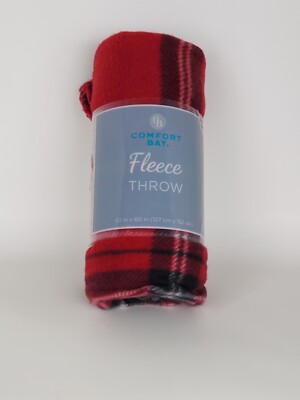 Comfort Bay Red Plaid Fleece Blanket Soft Warm Great Gift 50X60 | eBay