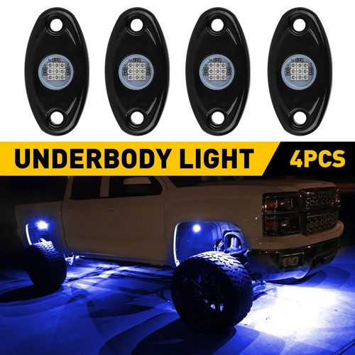 8PCS Blue LED Rock Lights, Waterproof Underglow Underbody Wheel ...