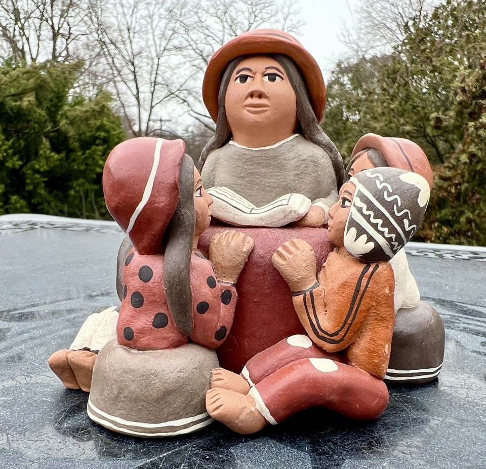 Modern Storyteller Clay Statue Figurine Maurelio H.S. Peru Folk Art ...