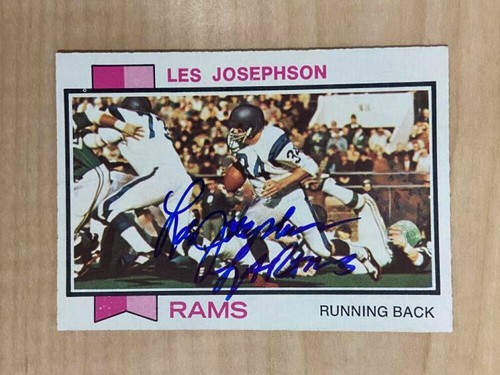 LES JOSEPHSON LOS ANGELES RAMS SIGNED AUTOGRAPHED 1973 TOPPS CARD #41 W ...
