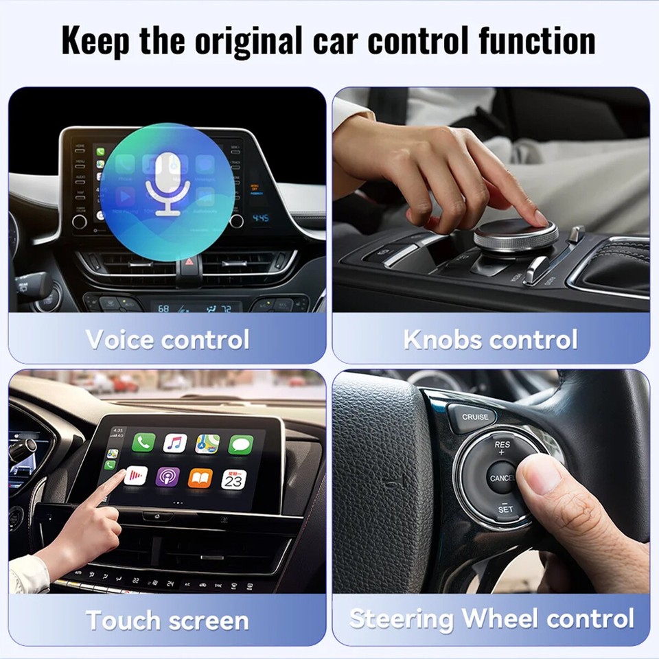 WIFI Wireless Carplay AI box Android Auto Adapter Converter Car Nav ...