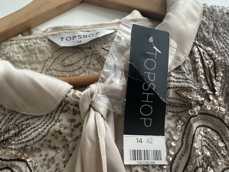 Topshop Embellished Bolero Top, Cropped, BNWT, Beads & Sequins, Small ...