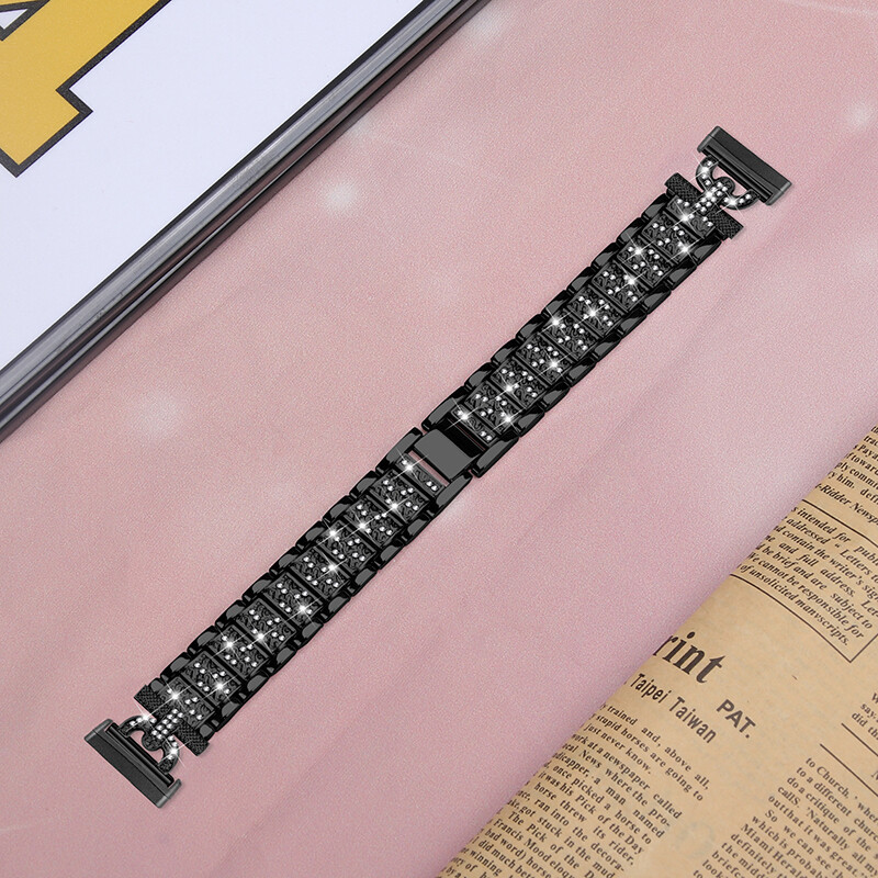 Stylish Bling Bracelet Stainless Steel Band Strap For Fitbit Versa 3/4 ...