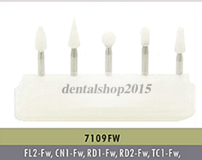 5pcs dental white stone burs polish finish composite for high speed ...
