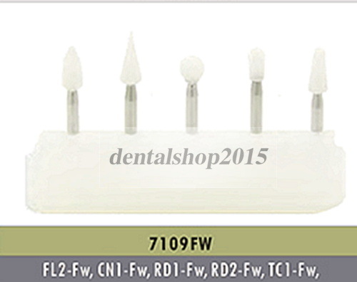 5pcs dental white stone burs polish finish composite for high speed ...