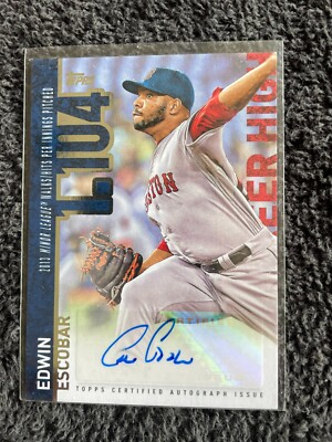 2015 Topps EDWIN ESCOBAR Auto Red Sox #CHA-EE MINT MK24-1065 | eBay
