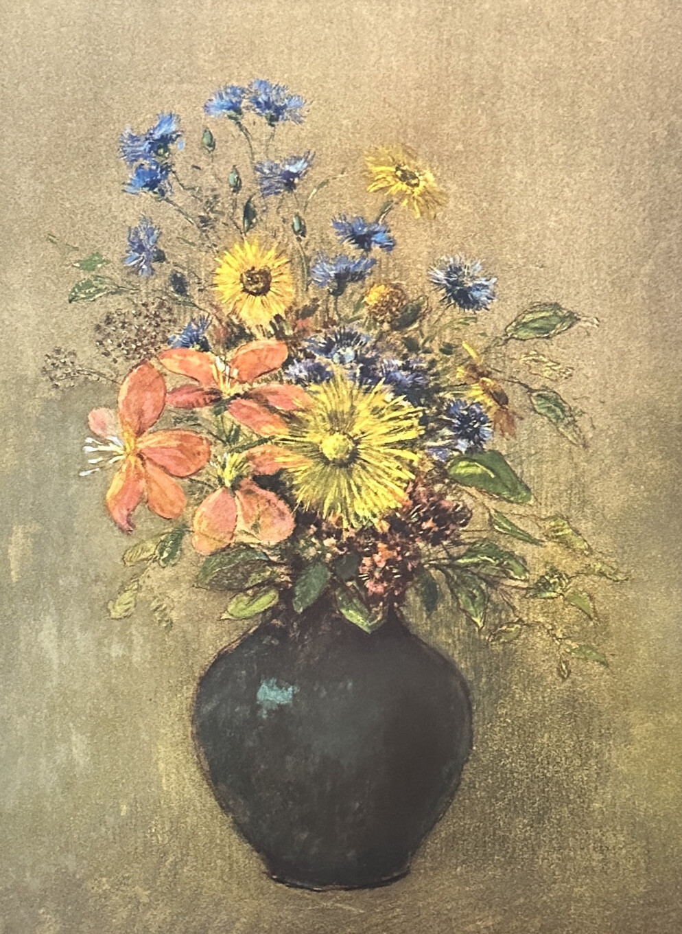 Odlion Redon Vintage 1964 OOP Collotype Lithograph WILDFLOWERS, NYGS ...