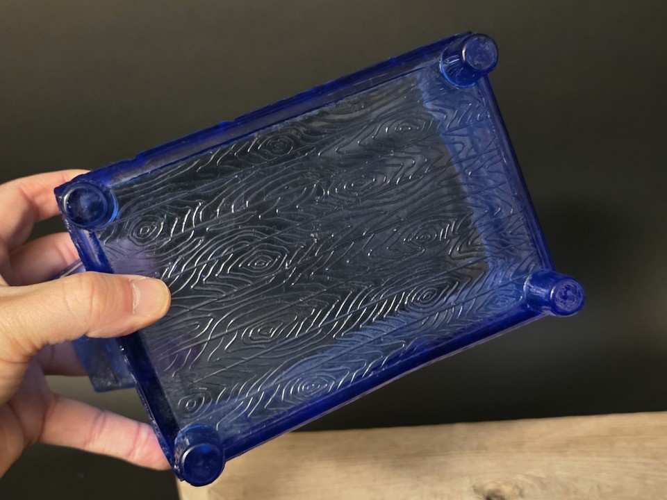 Vintage Style Cobalt Blue Depression Glass Cabin Candy Dish Box | eBay