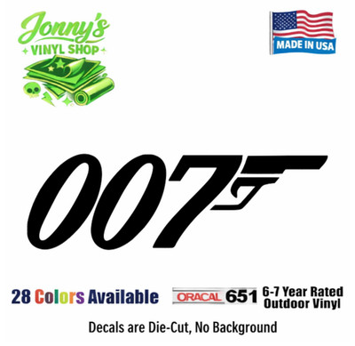 007 James Bond Sticker Vinyl Decal Gun Wall Car Window Truck Bumper ...