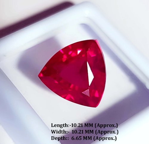 Certified 5 Cts Natural Red Ruby Trillion Shape Ring Size 10x10 mm ...