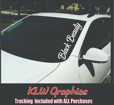 BLACK BEAUTY Windshield Vinyl Decal Sticker Sports Car Turbo Diesel ...