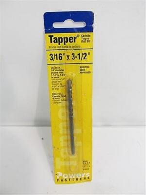 Tapper, 375223, 3/16" x 3 1/2", Carbide Tipped Drill Bit | eBay