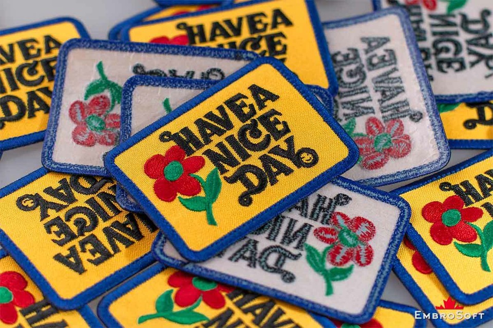 Have A Nice Day Flower Love Embroidered Patch Iron On / Sew On SIZE: 3 ...