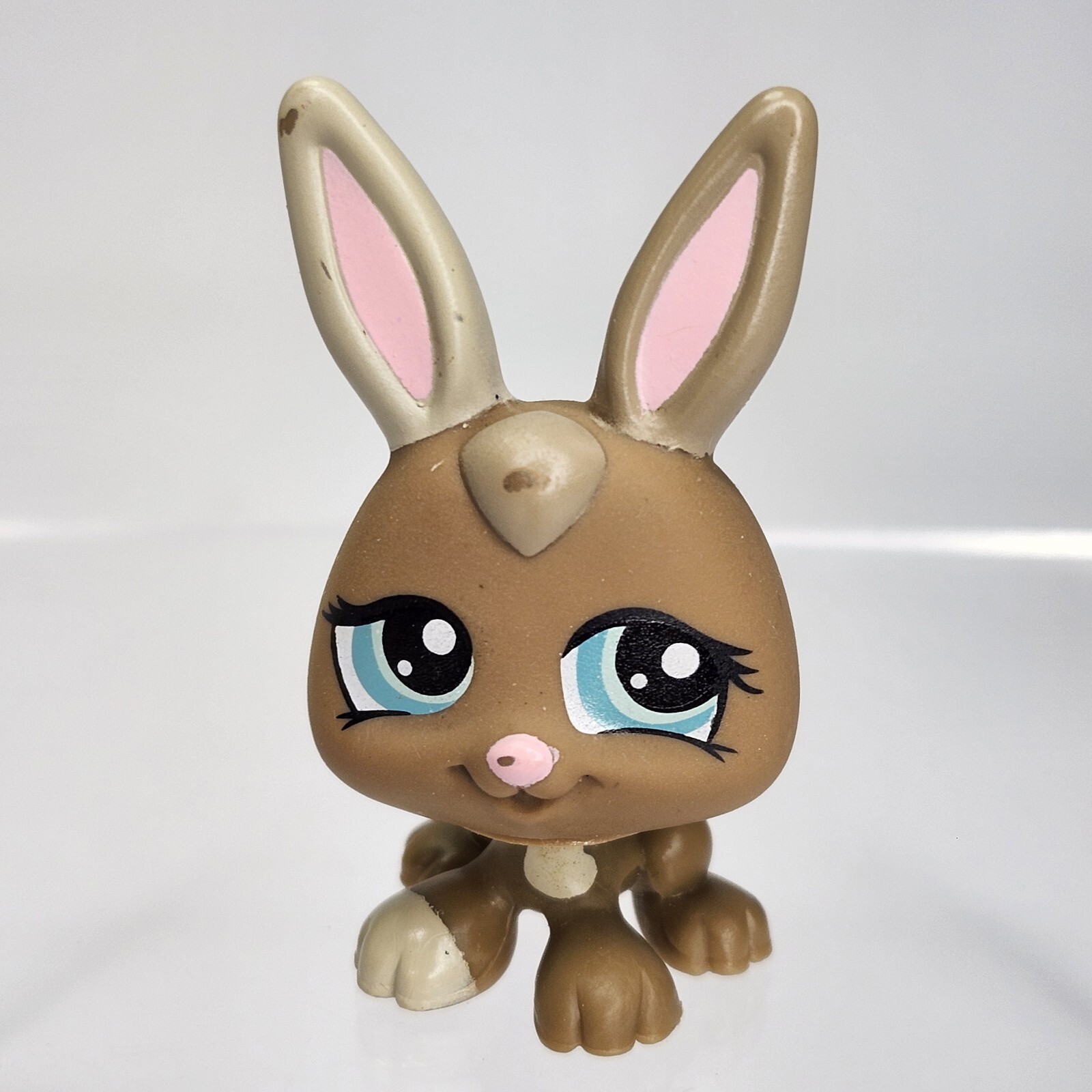 Littlest Pet Shop Brown Bunny Rabbit Blue Eyes Straight Ears One Light ...