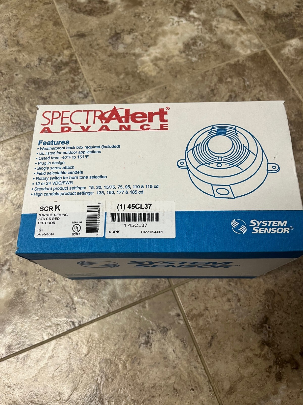 System Sensor SCRK Strobe Ceiling Std Cd Outdoor - Red | eBay