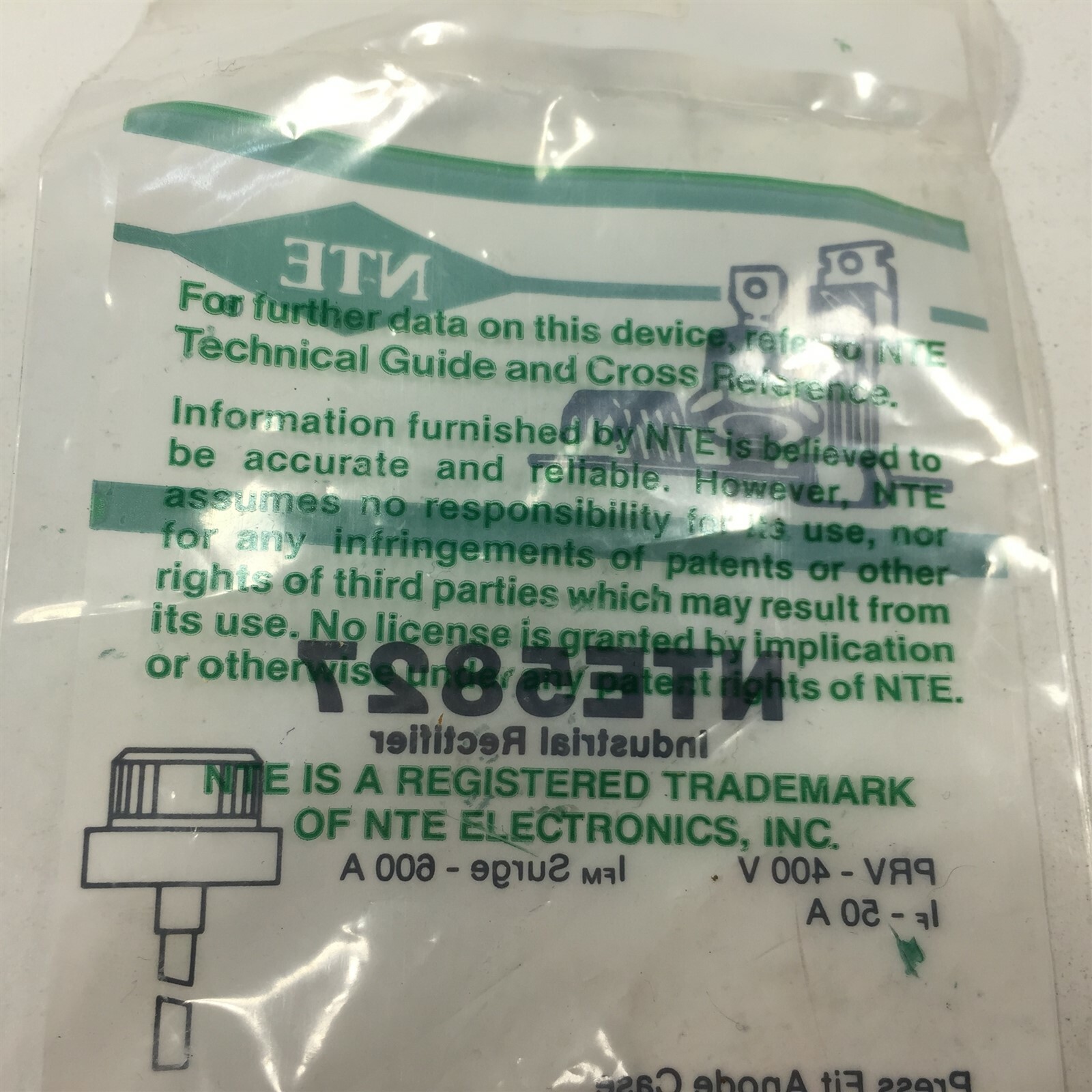 (2) NTE NTE5827 Power Rectifier Diode Glass Passivated, 50 Amp - Lot of ...