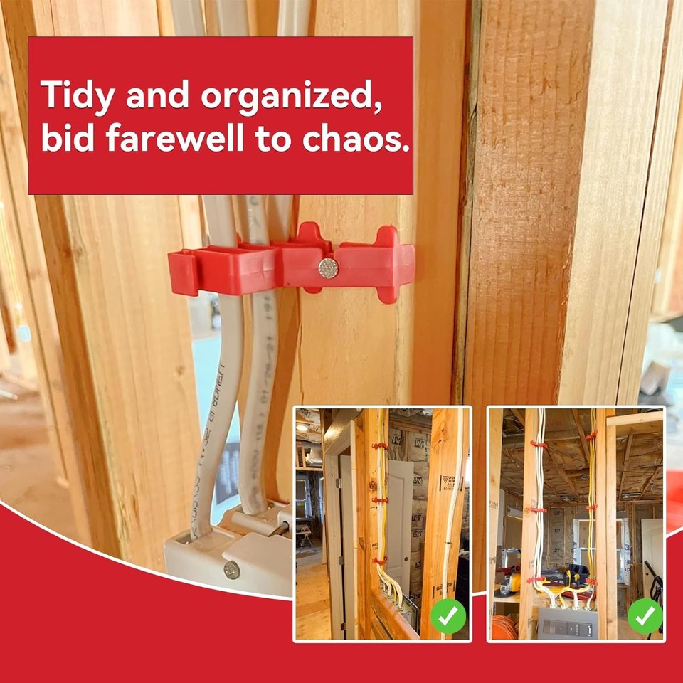 Multi Cable Staples for Romex Clips, Plastic Electrical Wire 22 mm x 39 ...