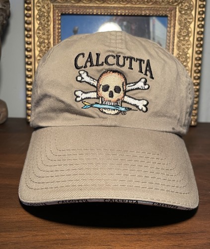 CALCUTTA Bone & X Skull Strapback Hat Blue Fish One Size Embroidered ...