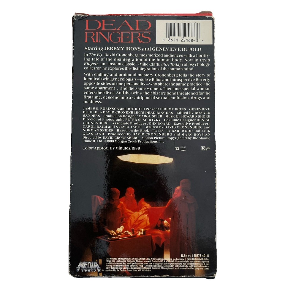 David Cronenberg Dead Ringers VHS Jeremy Irons Genevieve Bujold Shirley Douglas 86112216836| eBay