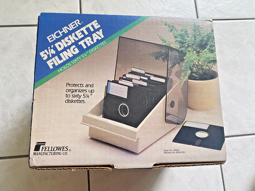 Fellowes 60 Diskette Filing Tray 5.25” 5 1/4” Floppy Disk Storage ...