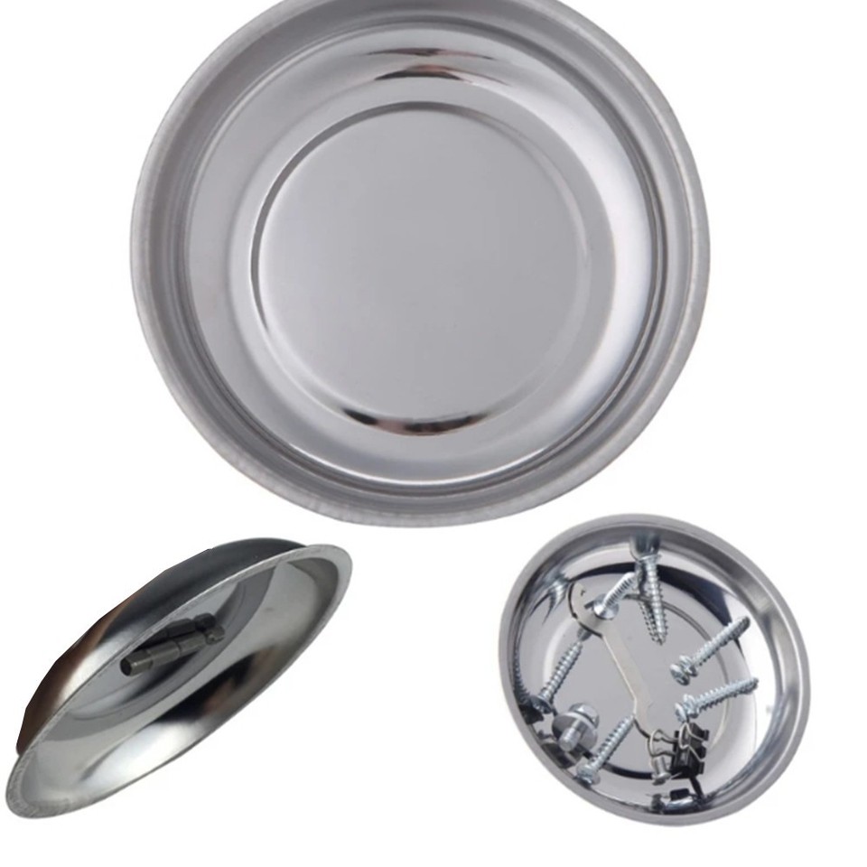 Round Stainless Steel Magnetic Dish Tool Holder for Parts Organization ...