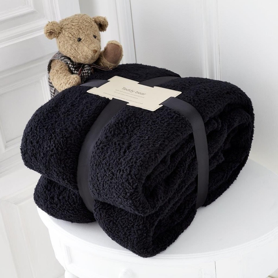 Teddy Bear Throw Super Soft Fleece Blanket Throw Sofa Bed Couch Luxury ...