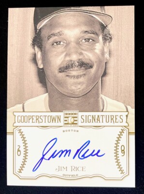 JIM RICE 2013 Panini Cooperstown Signatures Autograph SP Card #'ed 110/ ...