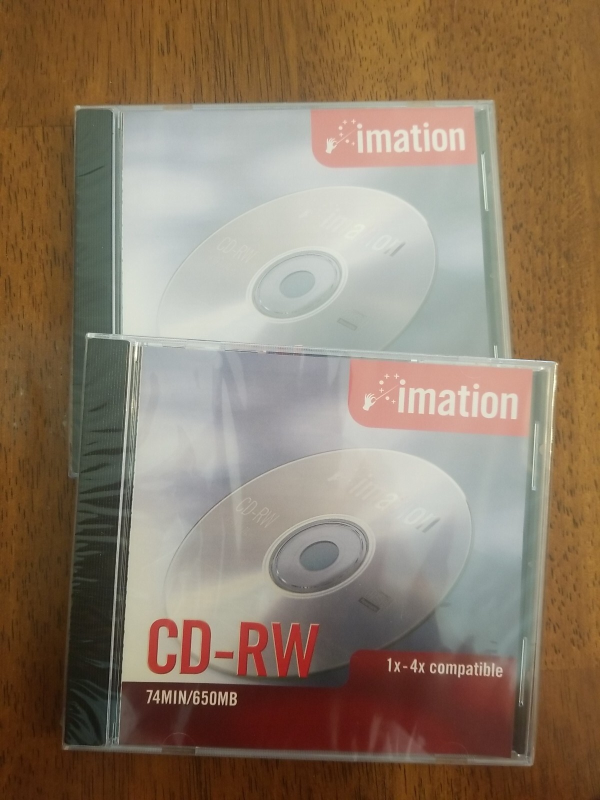 Lot of 2 New BLANK Imation CD-RW 74 Min / 650 MB Discs with Jewel Cases ...
