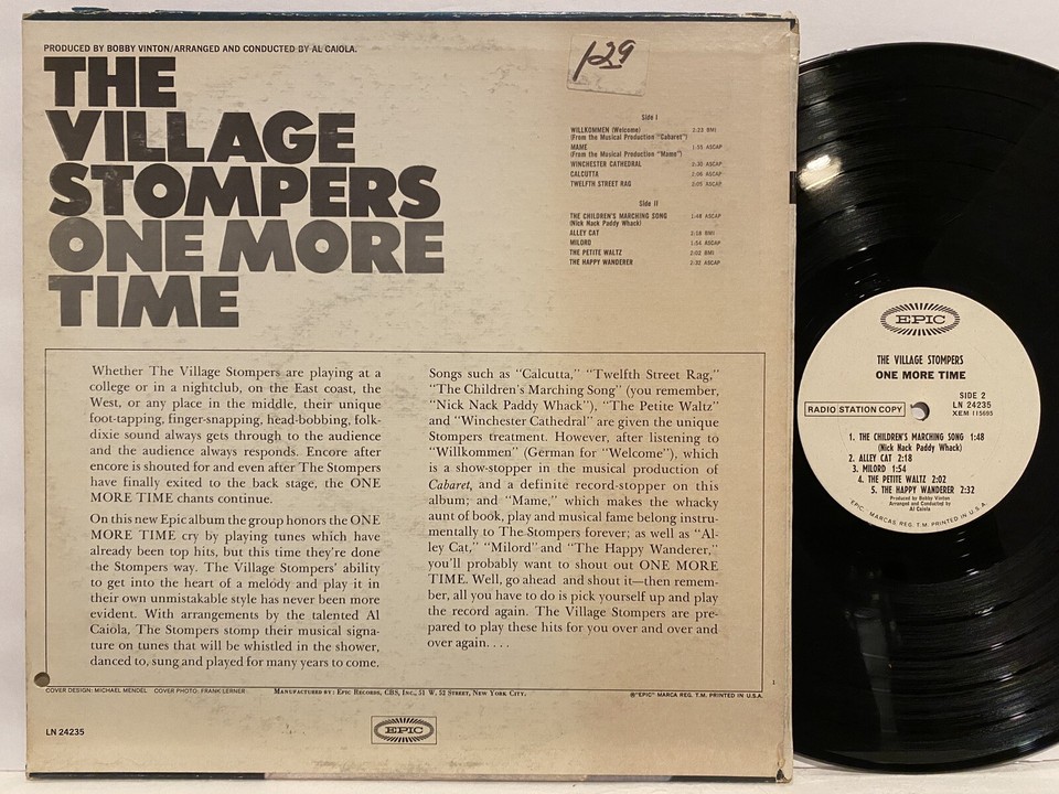 VILLAGE STOMPERS, THE one more time 1967 (VG/VG+) EPIC LN 2435 WHITE ...