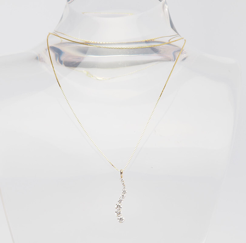 Elegant modern vintage 10k gold and crystals pendant … - Gem