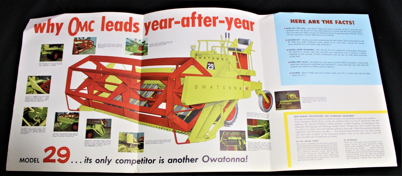 OMC OWATONNA FARM MACHINE WINDROWER & HAY CONDITIONER ADVERTISING ...