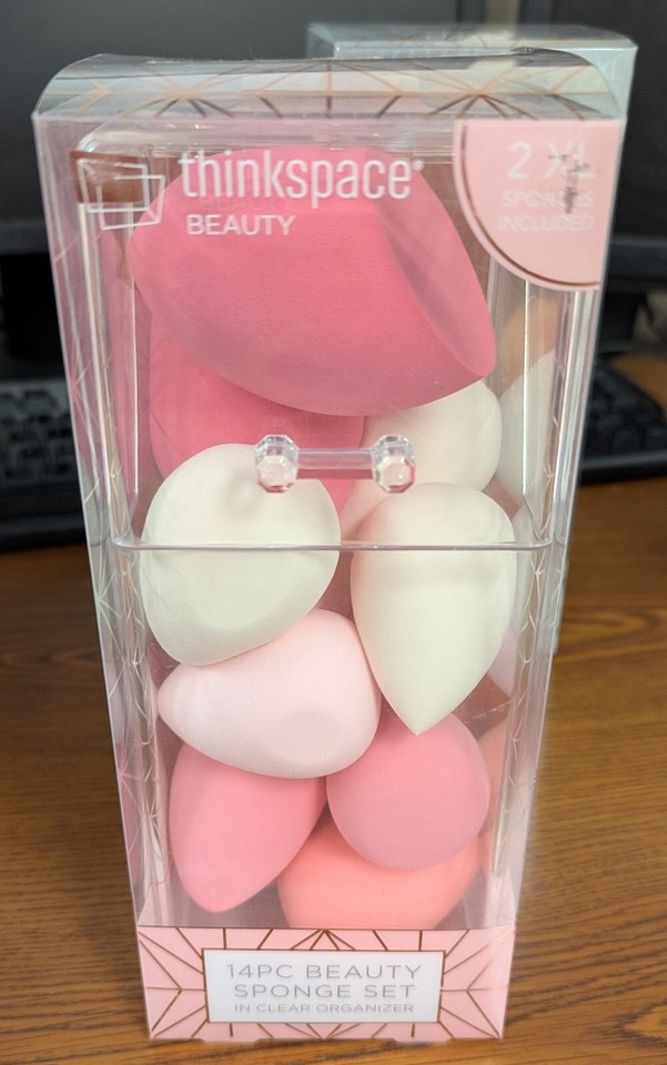 6 SETS OF 14PC THINKSPACE BEAUTY SPONGES IN CLEAR ORGANIZER *MUST SEE DESRIPTION 91141398866| eBay