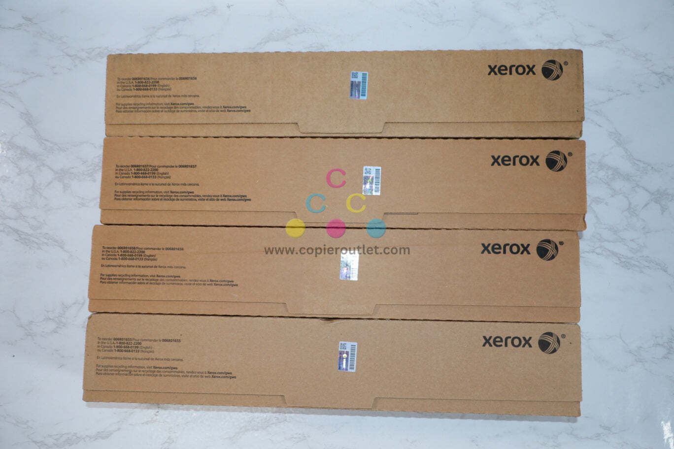 Genuine Xerox Color C60, C70 CMYK Toner Set 006R01655,6R01656,6R01657 ...