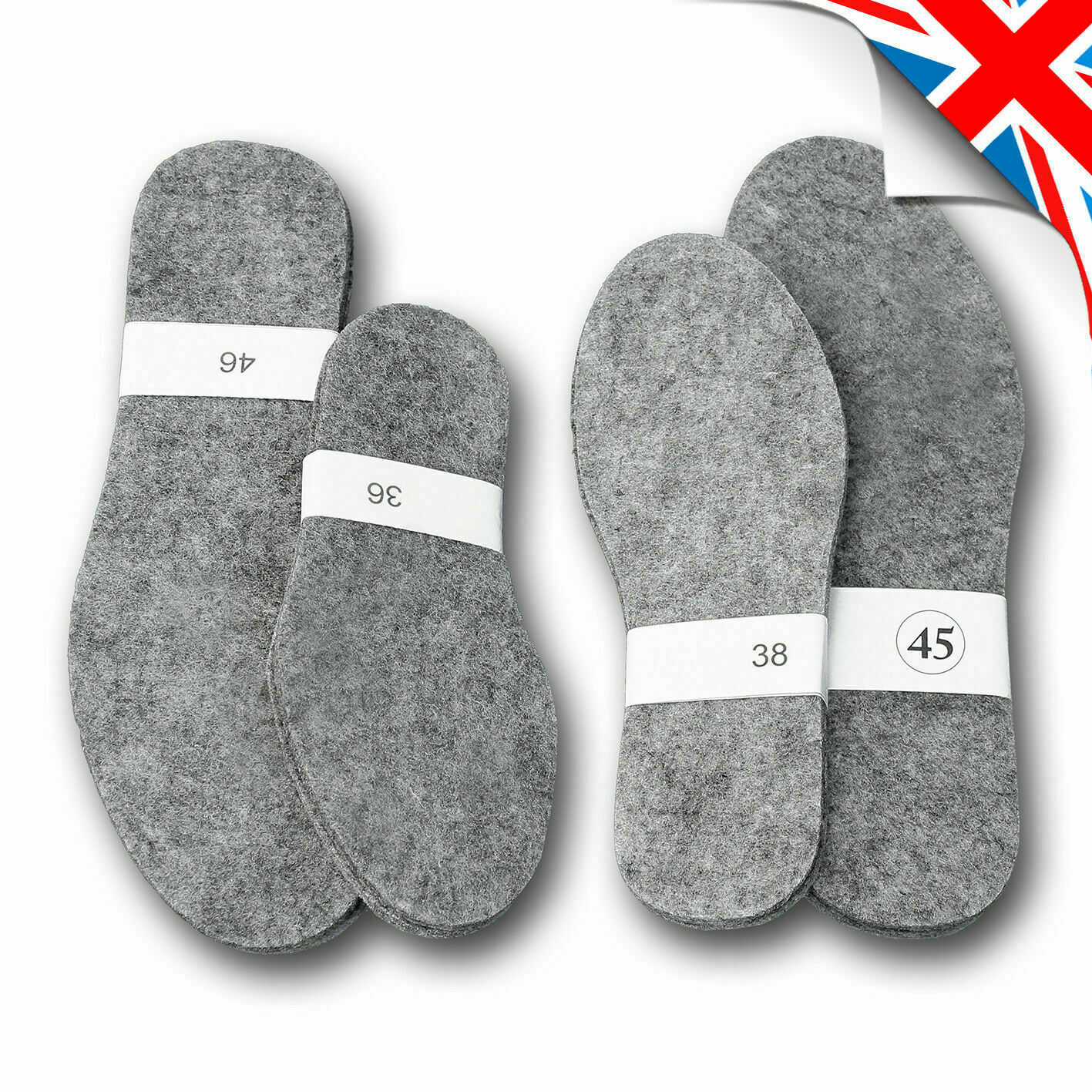 FELT SHOES INSOLES- Ladys, Mens, Unisex- Inner for Boots, Shoes - ALL ...