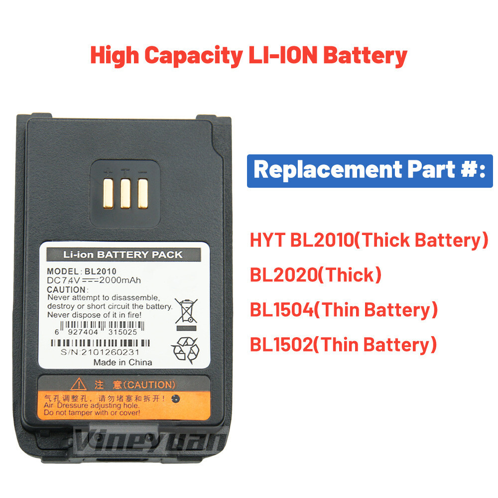 200PC Replacement Li-ion Battery BL2010 For Hytera PD502 PD602 PD605 PD685 Radio | eBay