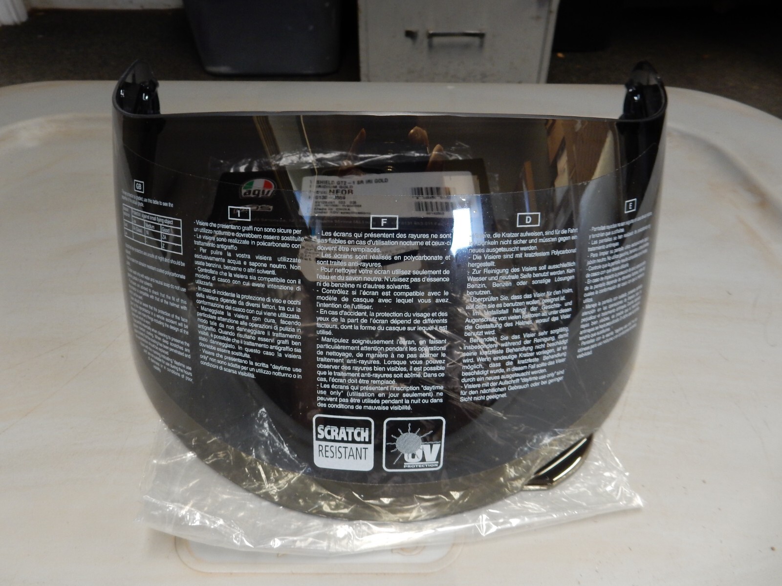 AGV Anti Scratch Iridium Gold Face Shield Visor GT2-1 KV12B4N1003006 ...