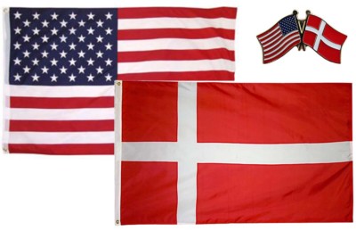 Wholesale Combo USA & Denmark Country 2x3 2'x3' Flag & Friendship Lapel ...