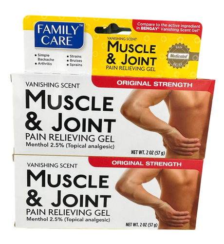 2 Pc Muscle Rub Gel 2oz Non Scented Fast Acting Ultra Strength Pain ...