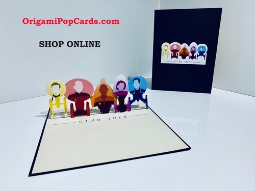 Origami Pop Cards STAR TREK 3D Thank You Pop Up Greeting Cards With ...