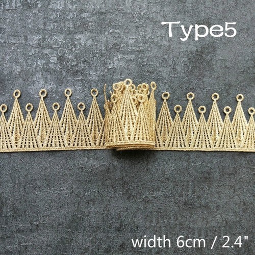 Gold Embroidered Lace Edge Trim Ribbon Decor Applique Retro DIY Sewing ...