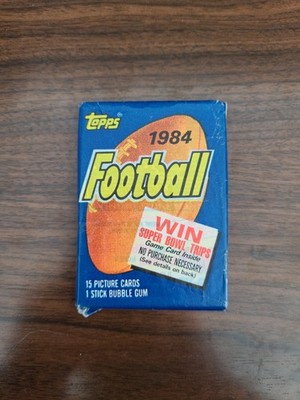 1984 Topps Football 1 Unopened Wax Pack 15 Cards - Elway, Marino ...
