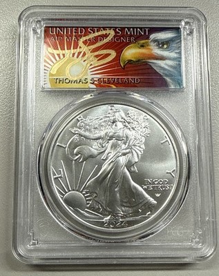 2024* PCGS MS70 American Silver Eagle $1, 1 of 500 Signed by Thomas ...