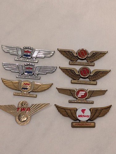 Lot Of 8 Vintage Airline Plastic Wing Pins Junior/Future Pilot, United ...