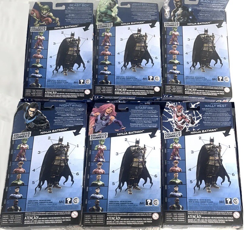 MOC Mattel DC Multiverse Ninja Batman BAF Complete wave Starfire ...