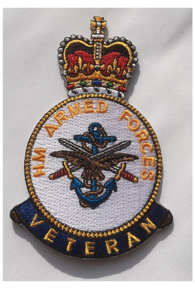 HM Armed Forces Veteran Crest patch - Iron or sew on embroidered patch ...