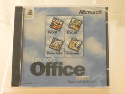Microsoft Office Standard Designed for Windows 95 w CD and Key Vintage ...